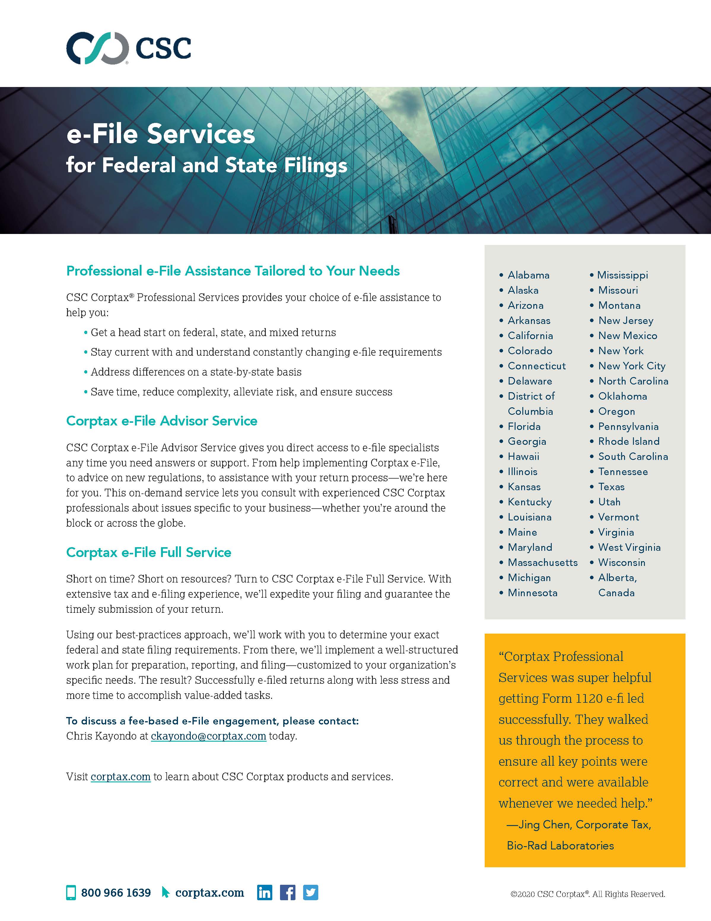 Get e-File Help from CSC Corptax Professional Services Group | Corptax